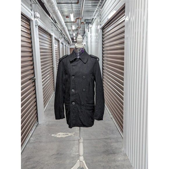 GAP | Jackets & Coats | Gap Mens Medium Black Double Breasted Longline ...